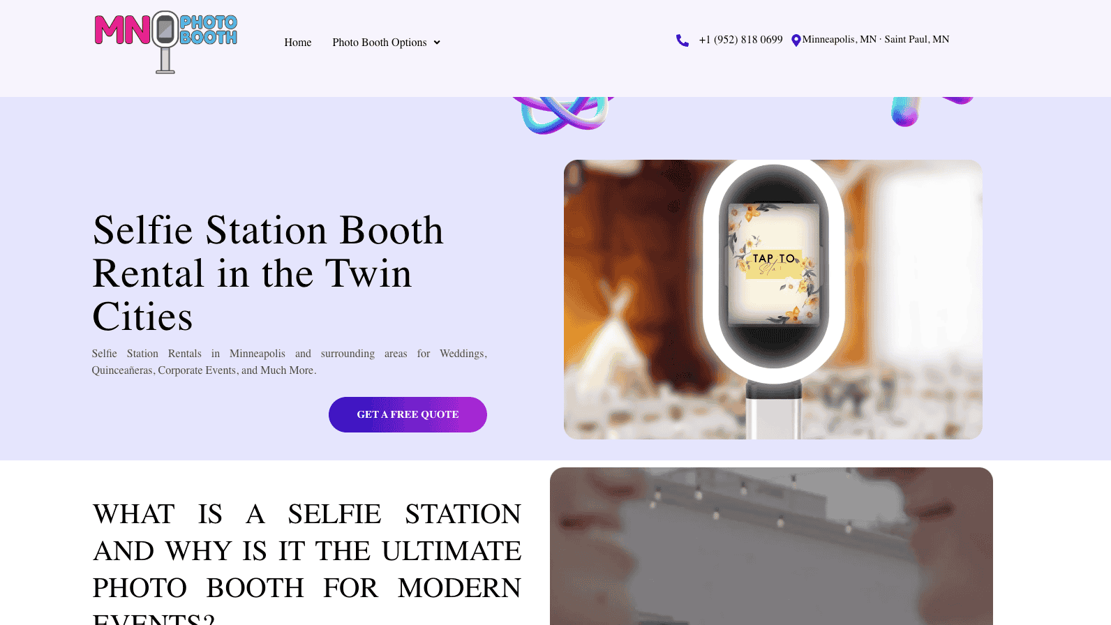 Selfie Station Rental in Minneapolis & Twin Cities | MN PhotoBooth
